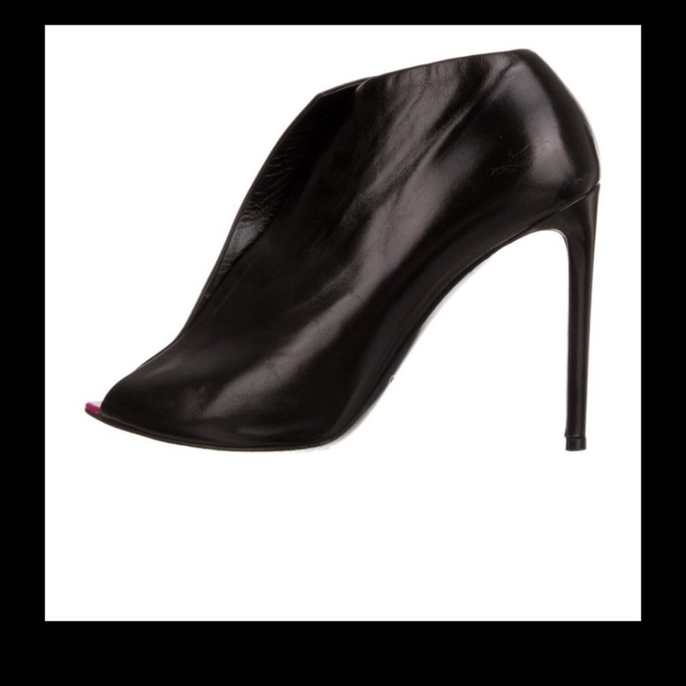 Balenciaga Deep V Cut Bootie Peep Toe Pumps 38 - Gem